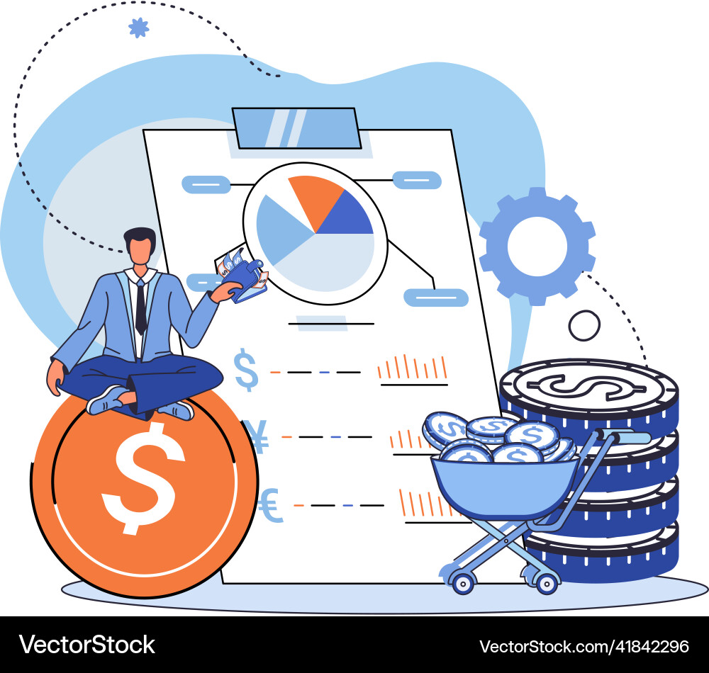 Financial analysis effective management of funds Vector Image
