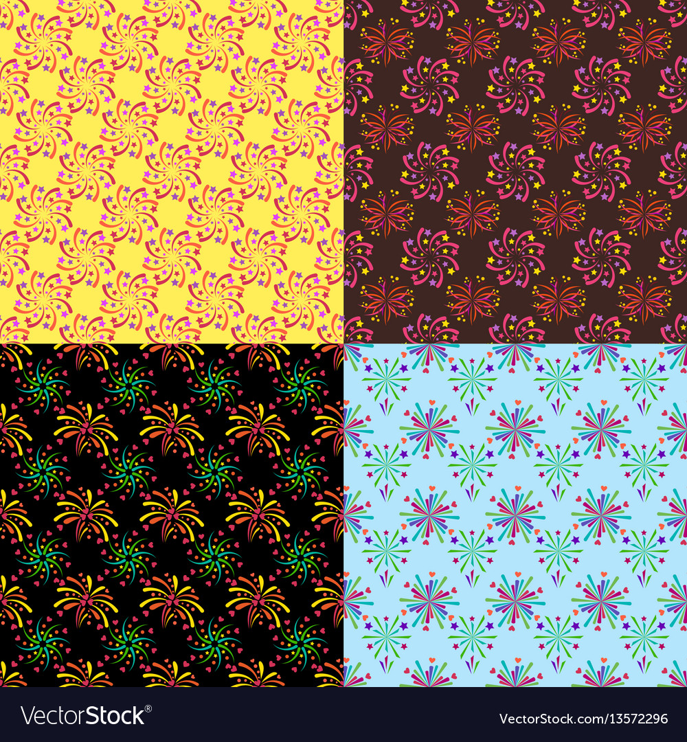 Firework seamless pattern isolated Royalty Free Vector Image
