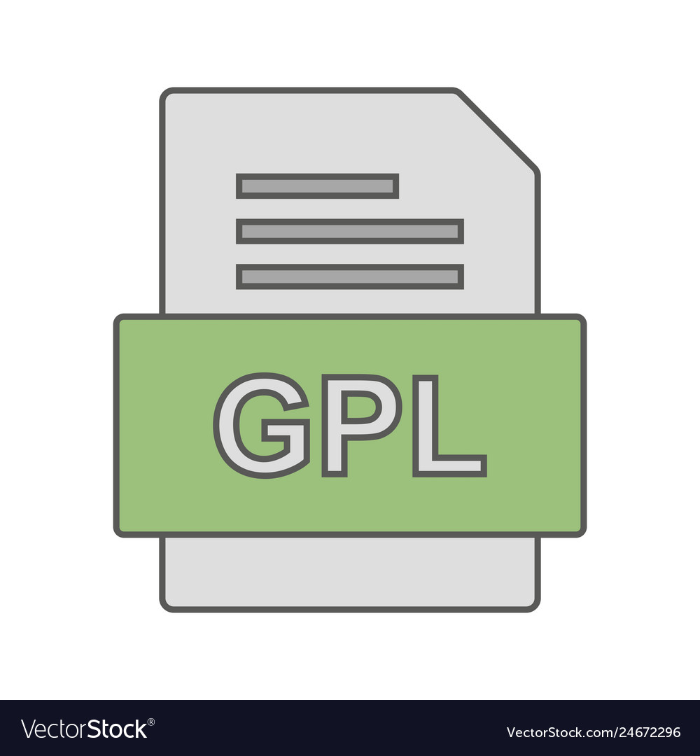 Gpl file document icon Royalty Free Vector Image