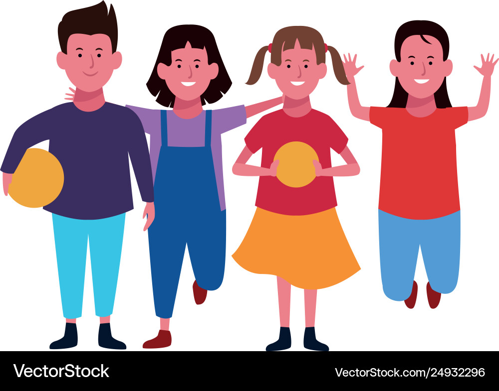 Kids friends cartoon Royalty Free Vector Image