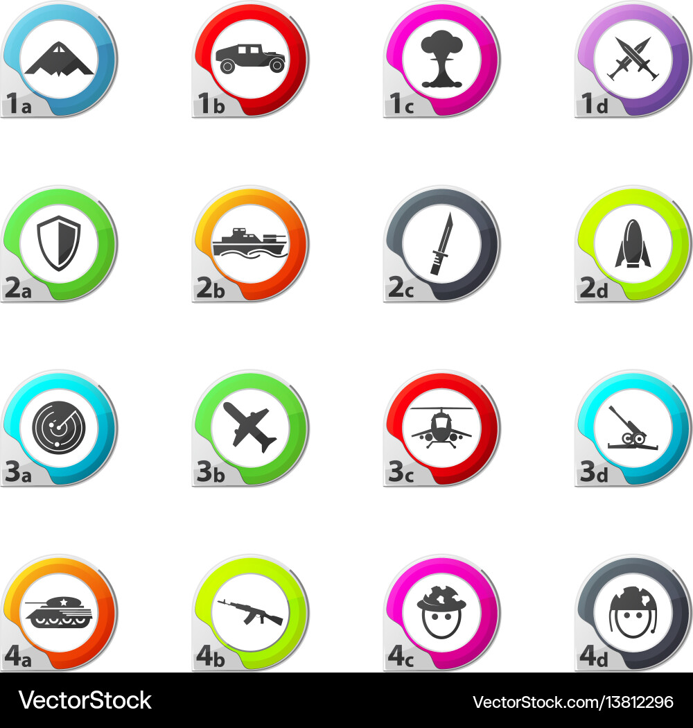 Military and war icons set Royalty Free Vector Image