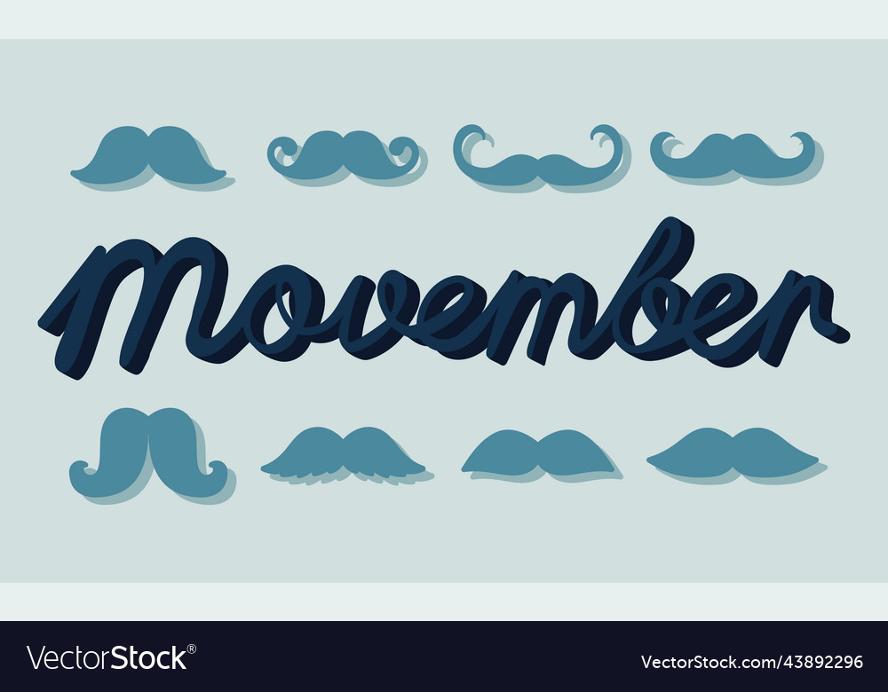 Movember Prostate Cancer Month Royalty Free Vector Image