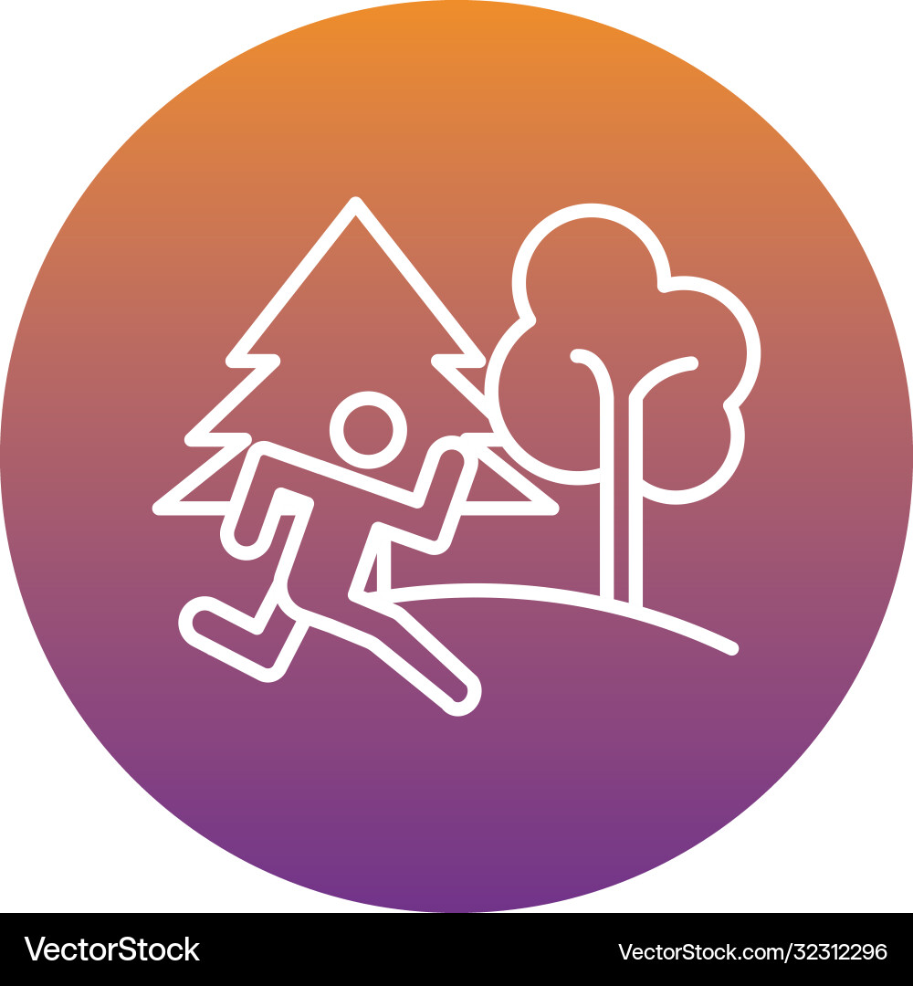 Runner avatar figure with pines forest block style