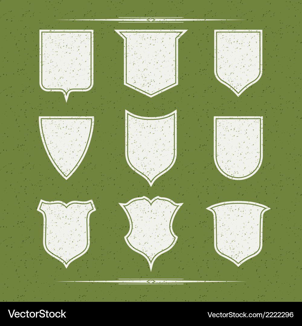 Set of nine different forms of shields Royalty Free Vector