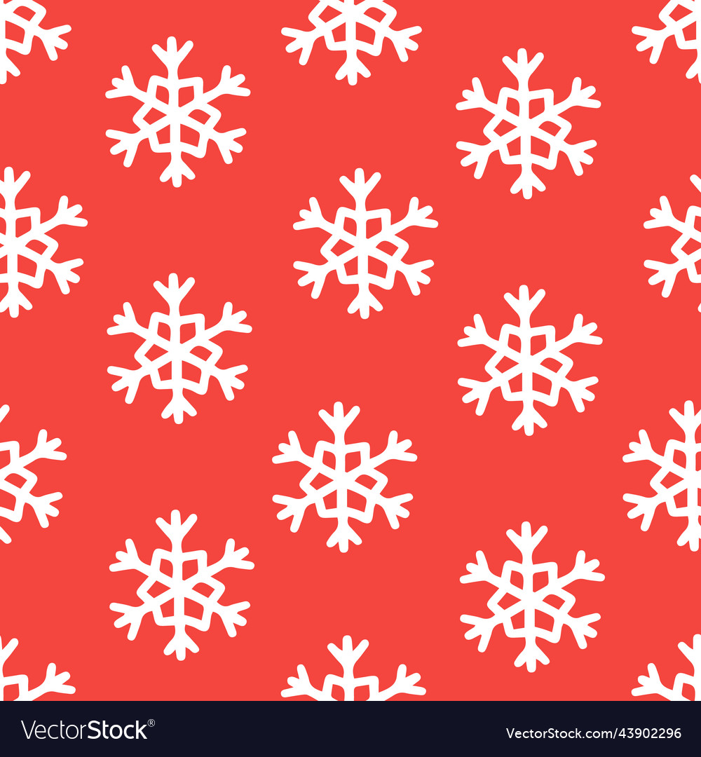 Snowflake simple seamless pattern cute back Vector Image