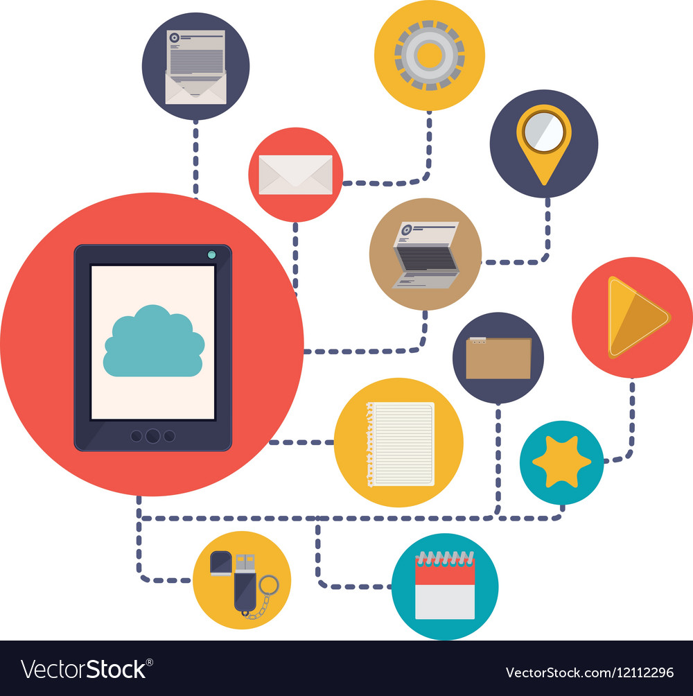 Tablet and cloud computing design Royalty Free Vector Image