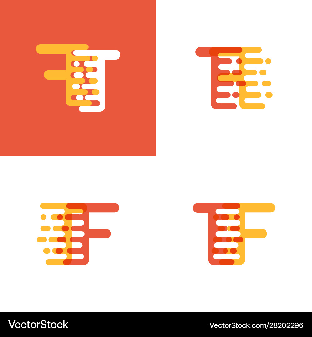 Tf letters logo with accent speed soft orange Vector Image