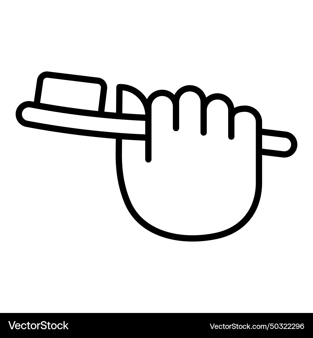 Toothbrush in hand flat icon isolated on white Vector Image