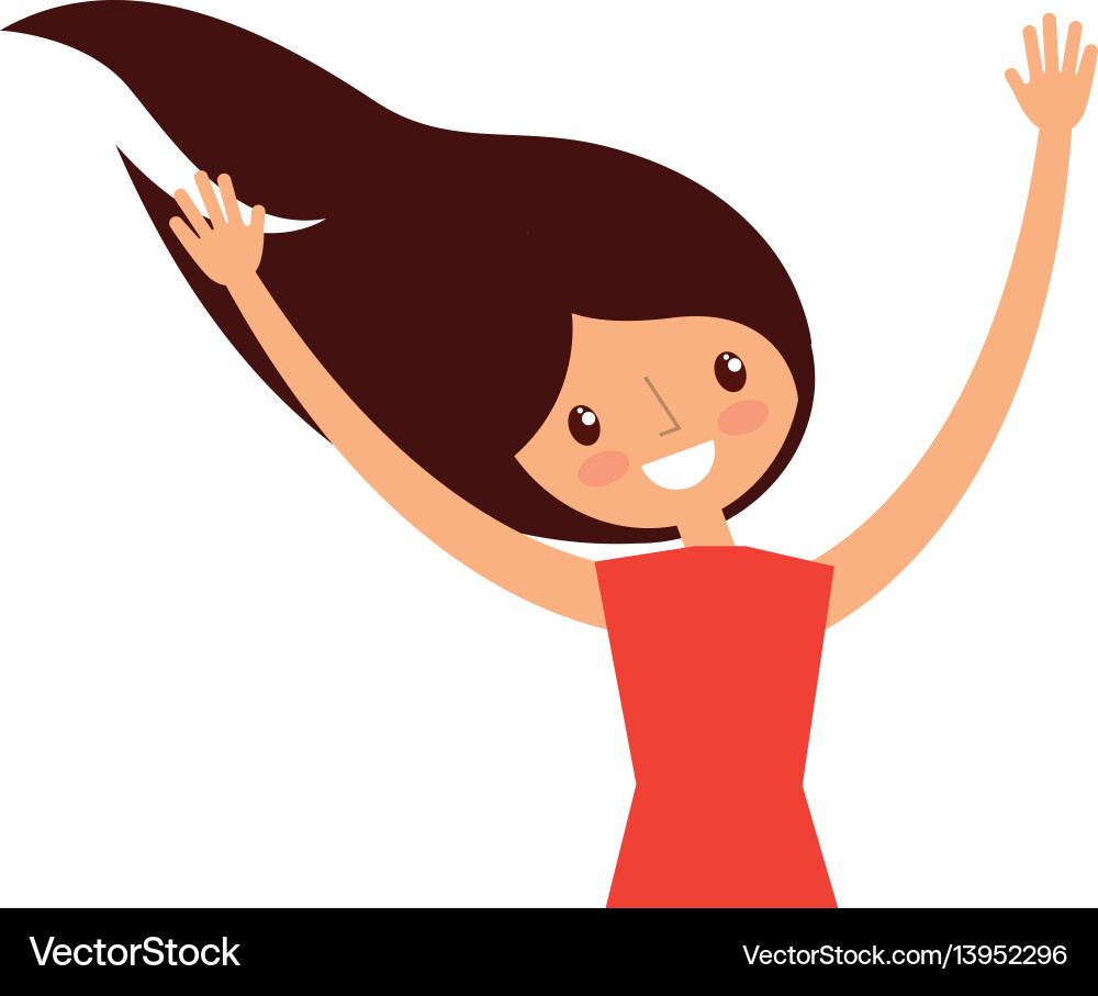 Young woman celebrating character Royalty Free Vector Image