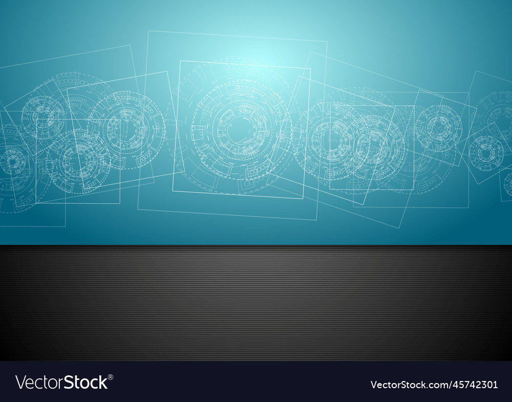 Abstract blue tech engineering background Vector Image