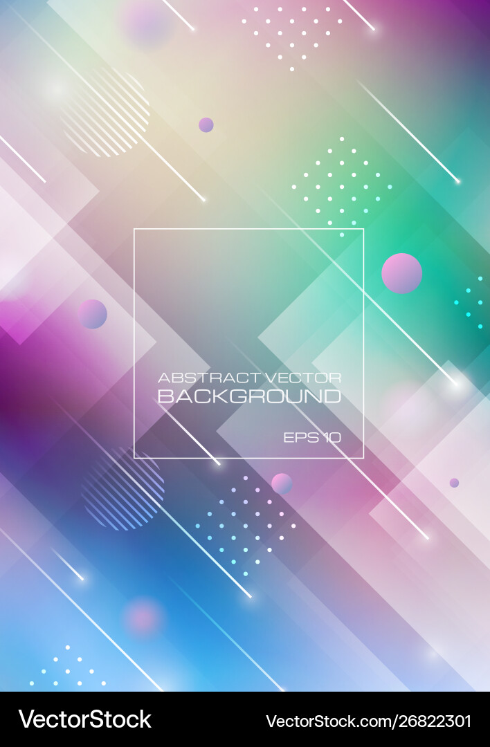 Abstract geometric shapes on blurred colors Vector Image