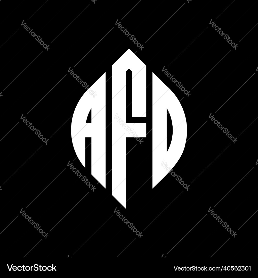 Afd circle letter logo design Royalty Free Vector Image