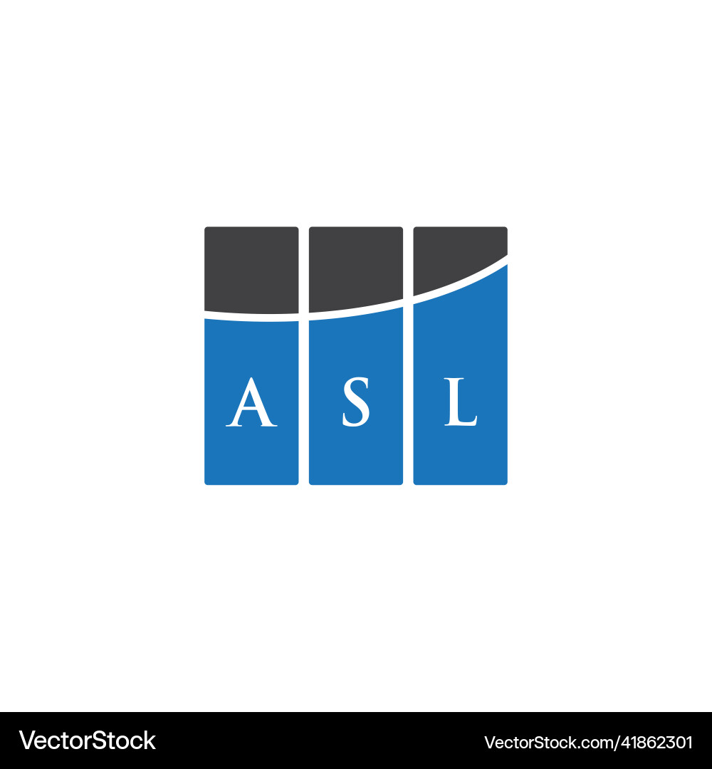 Asl letter logo design on black background Vector Image