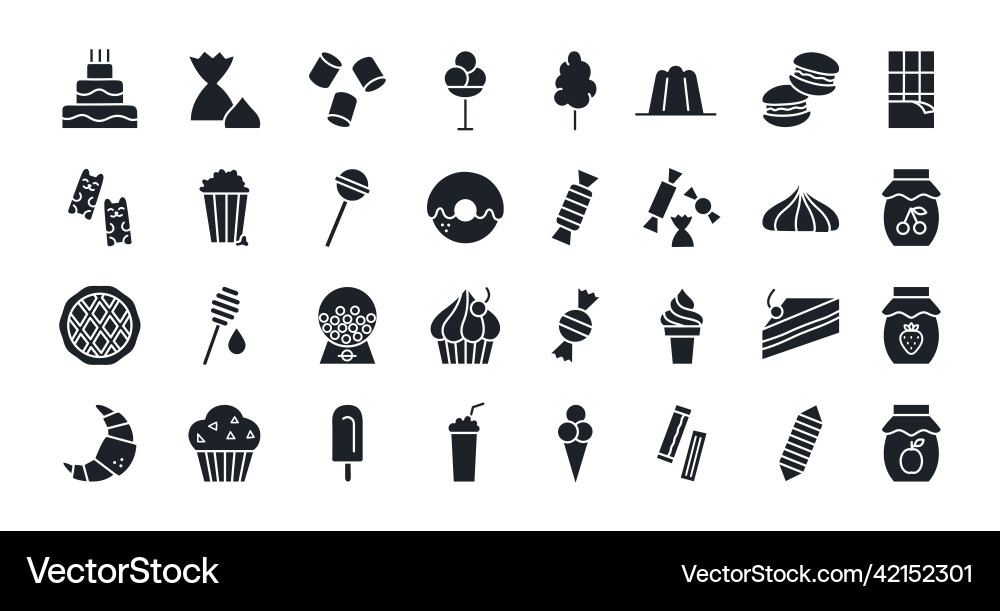 Bakery products chocolate candies sweets icon Vector Image