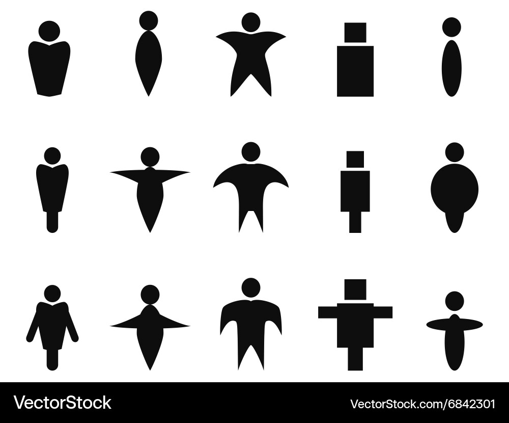 Black abstract people icons symbol Royalty Free Vector Image