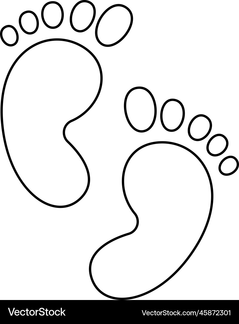 Cute baby footprints line icon art Royalty Free Vector Image