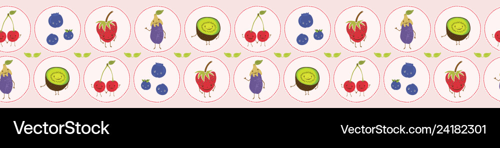Cute fruit polka dot seamless Royalty Free Vector Image