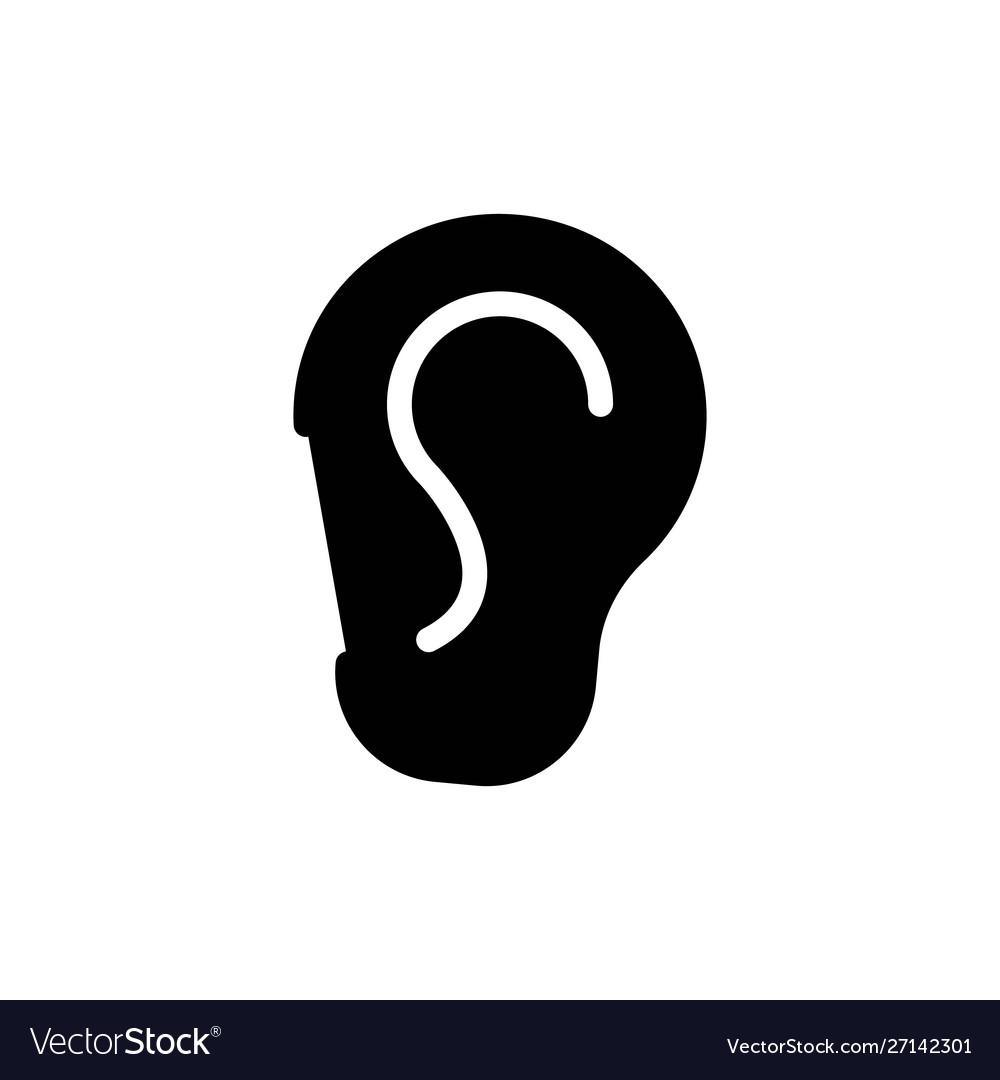 Ear solid icon Royalty Free Vector Image - VectorStock