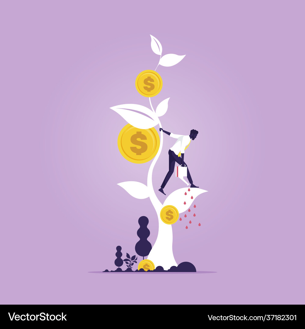 Financial growth concept growing money tree Vector Image