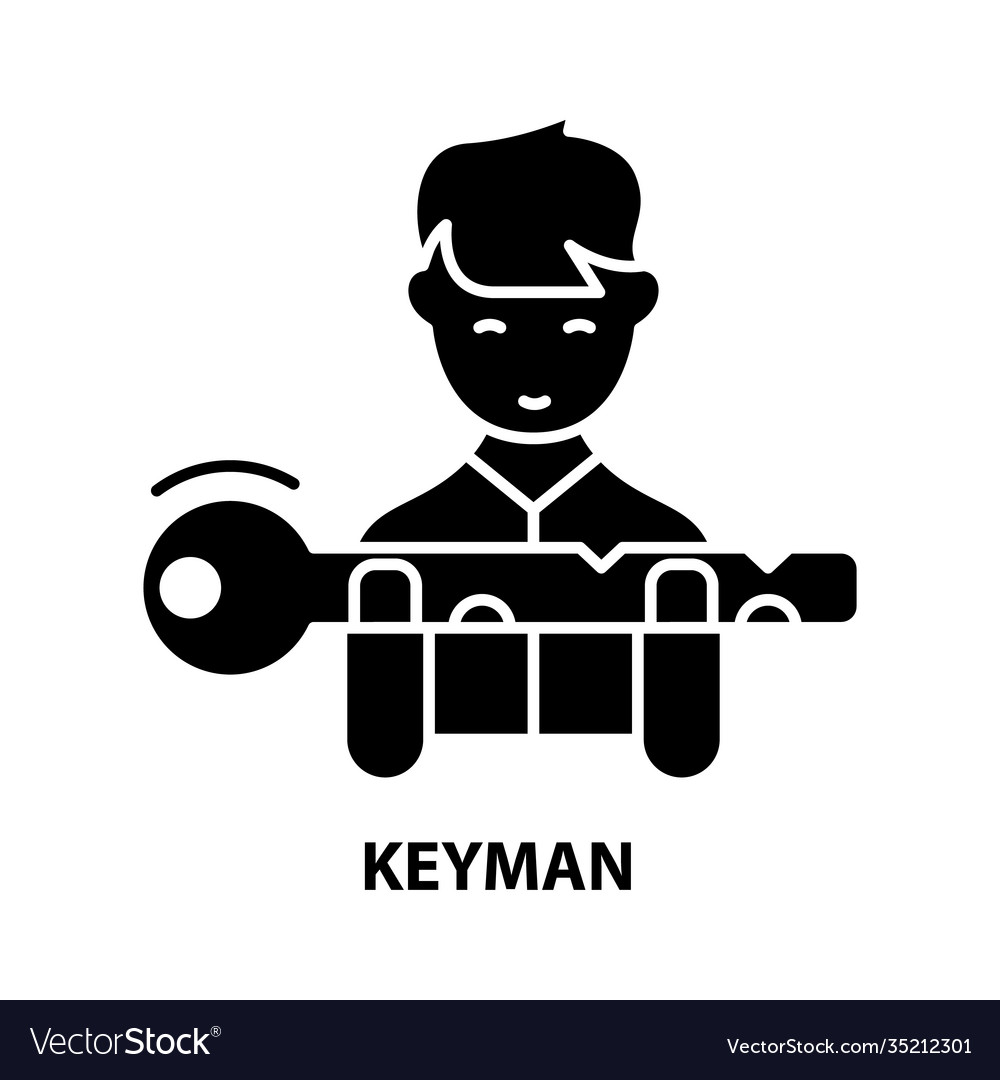 Keyman Icon Black Sign With Editable Royalty Free Vector