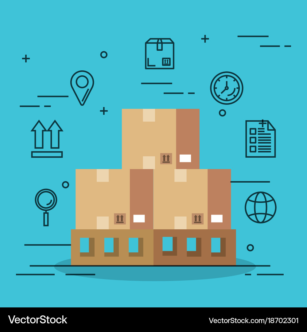 Logistic service business icons Royalty Free Vector Image