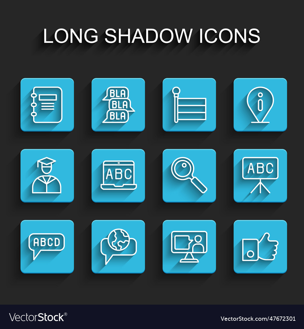 Set line alphabet learning foreign languages Vector Image