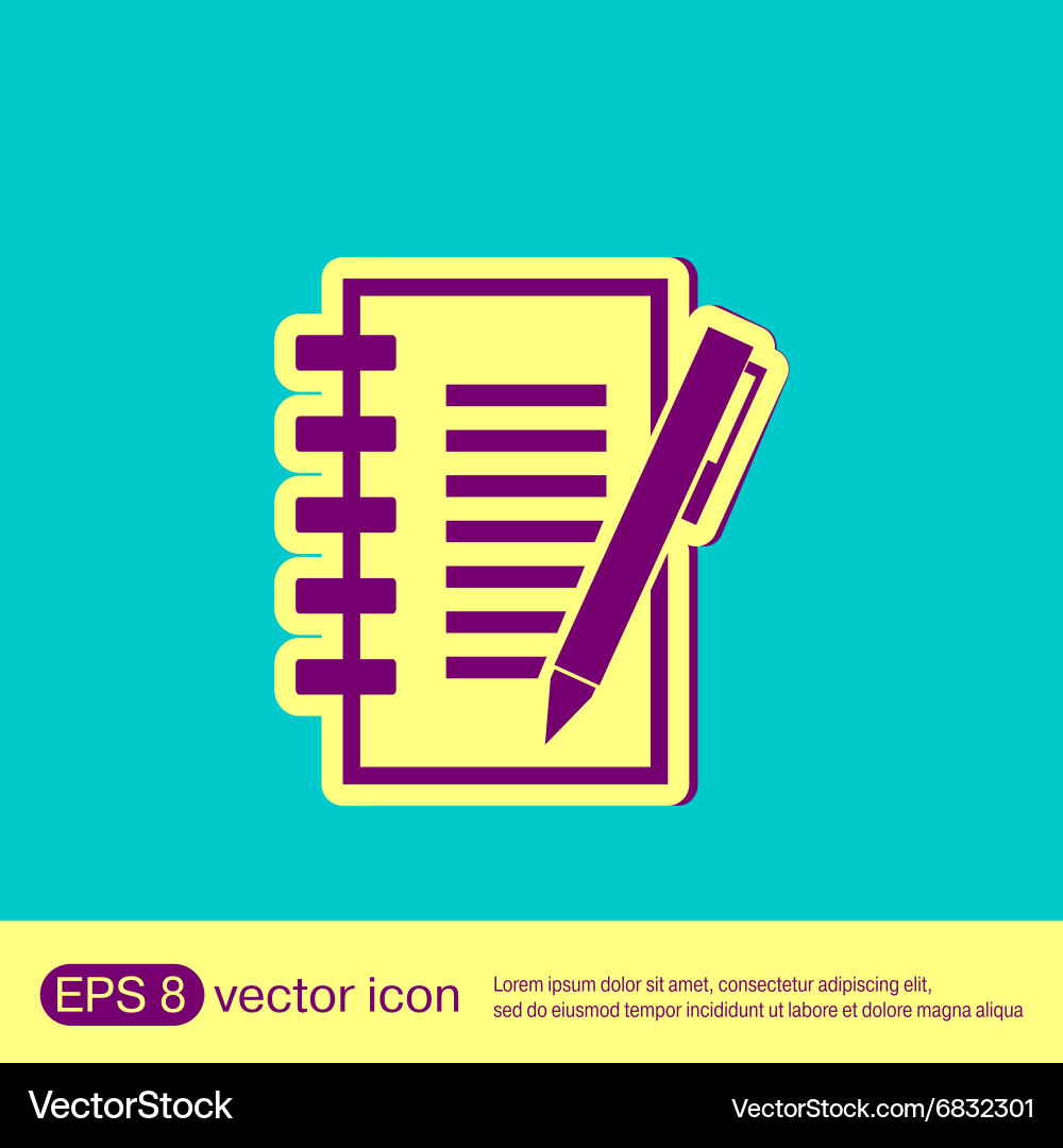 Sheet of paper with pen Royalty Free Vector Image