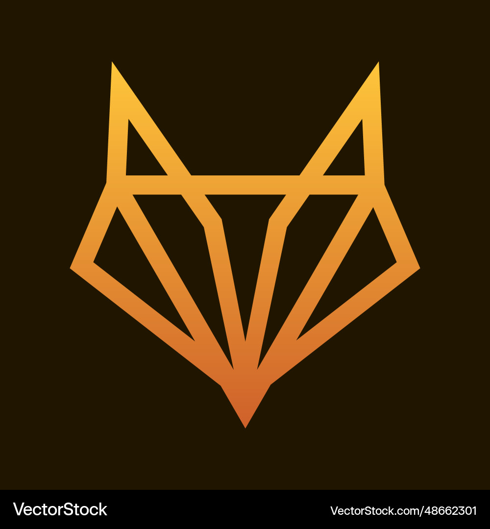 Sign of red fox head Royalty Free Vector Image