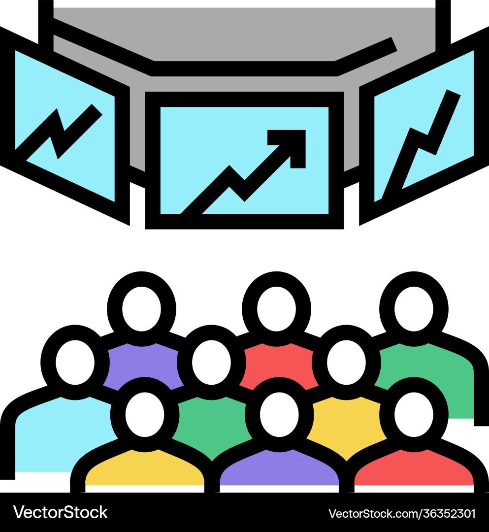 Trading on stock exchange color icon Royalty Free Vector