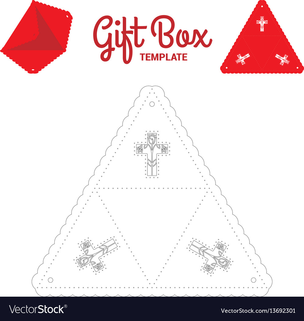 Triangle gift box Royalty Free Vector Image - VectorStock