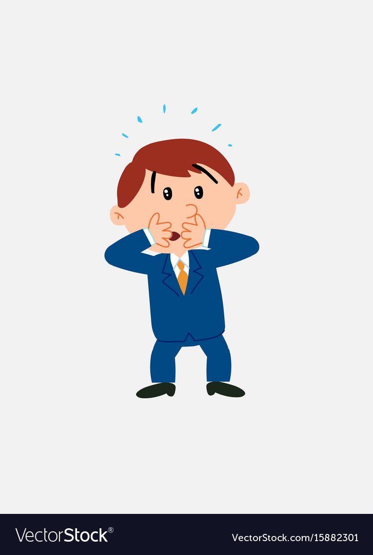 White businessman surprised and worried Royalty Free Vector