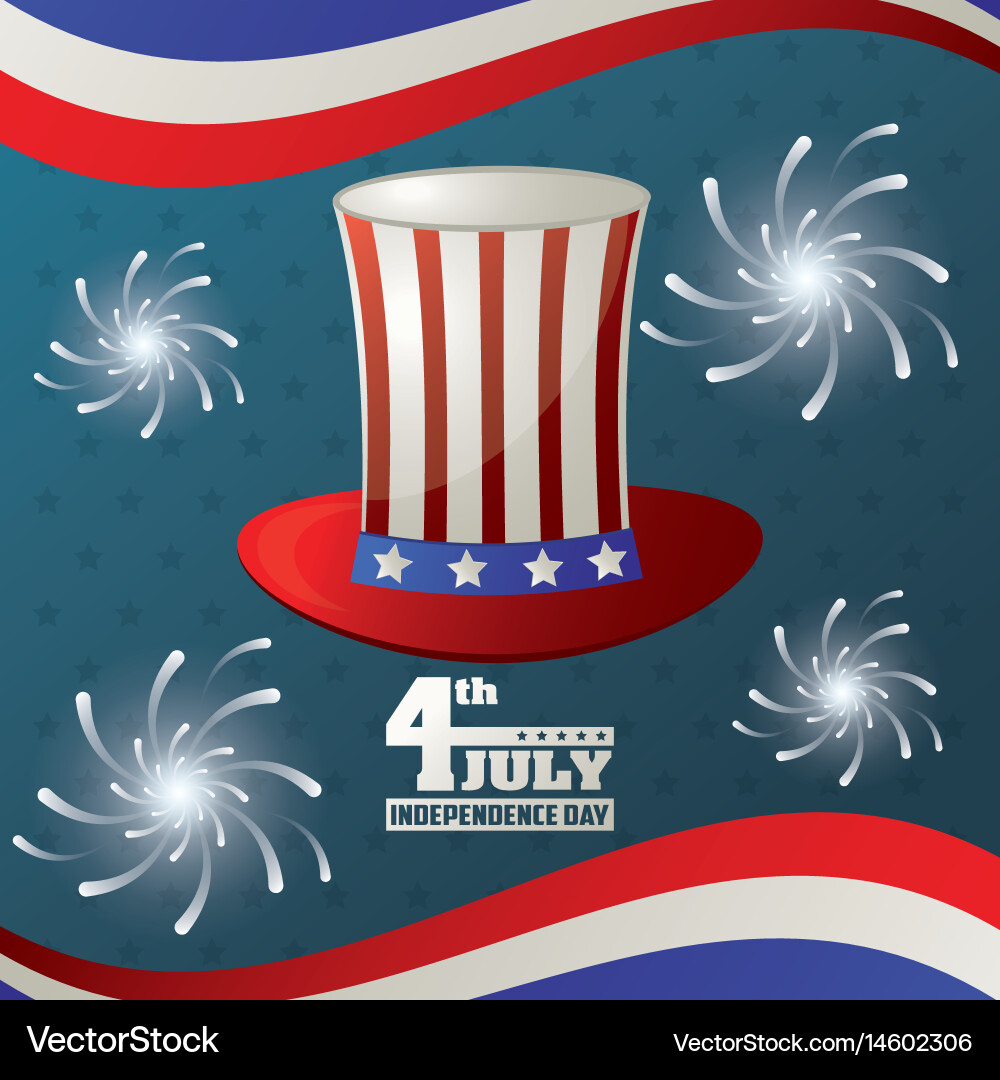 4th july independence day hat flag american Vector Image