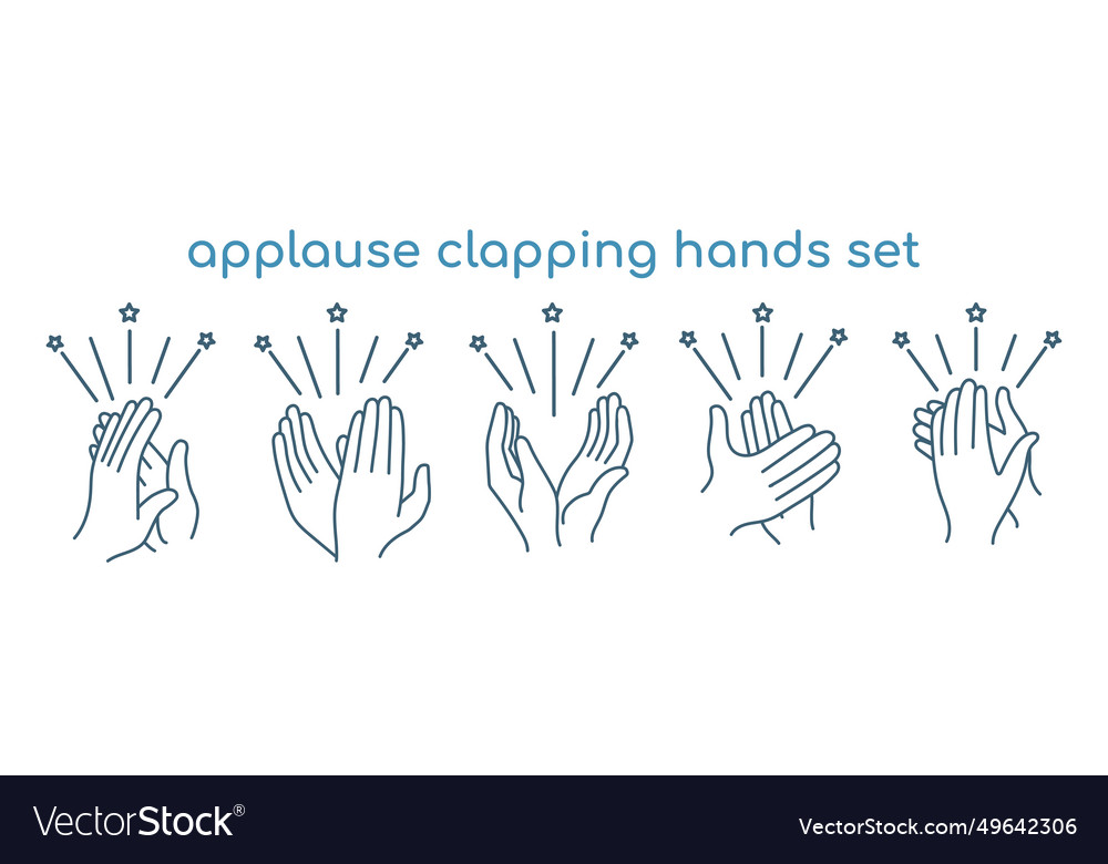 Applause clapping hands icons Royalty Free Vector Image