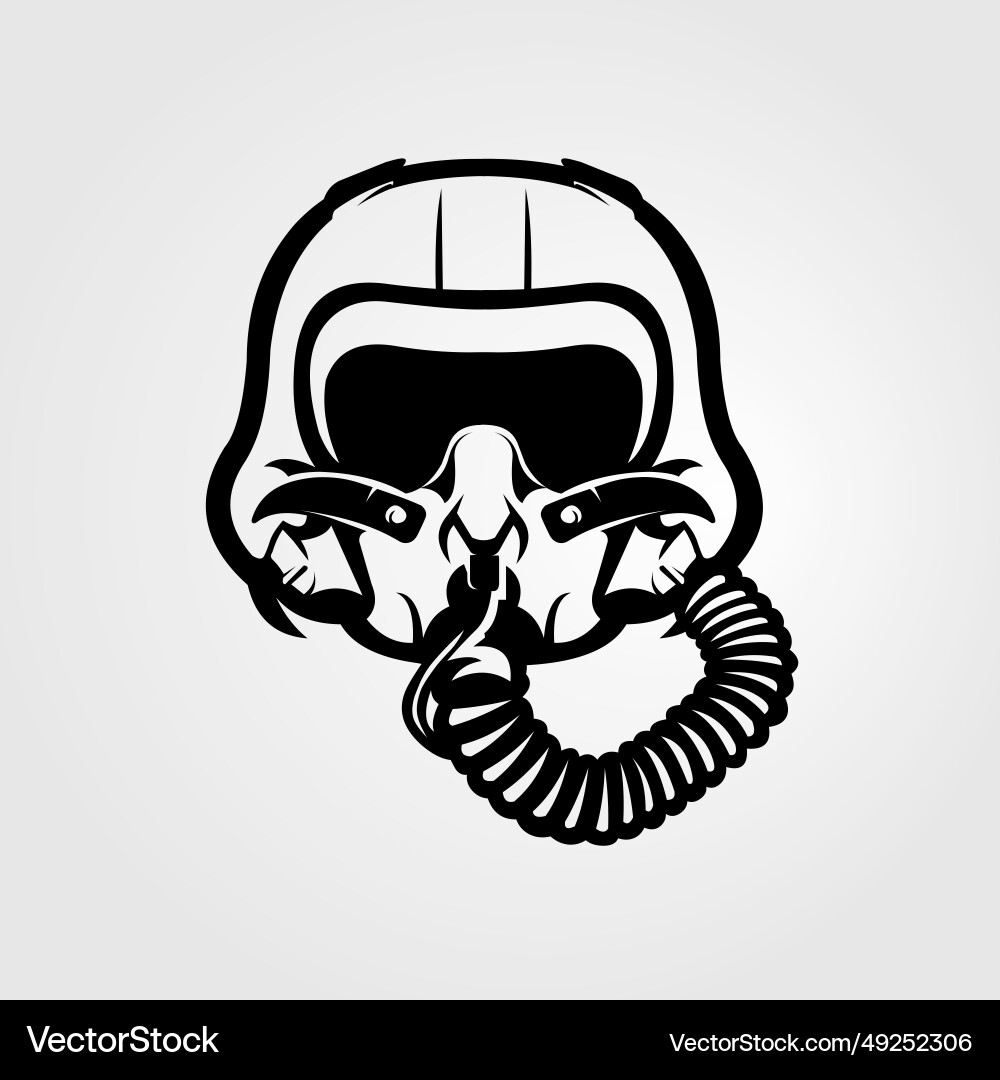 Aviator fighter jet pilot helmet art icon Vector Image