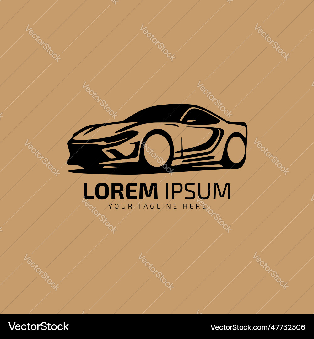 Car standing logo icon silhouette symbol isolated Vector Image