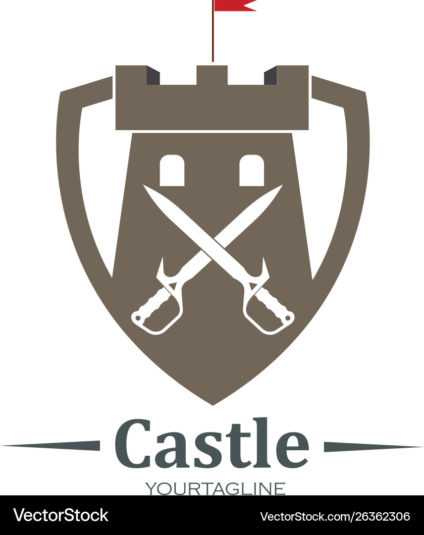Castle logo icon design Royalty Free Vector Image