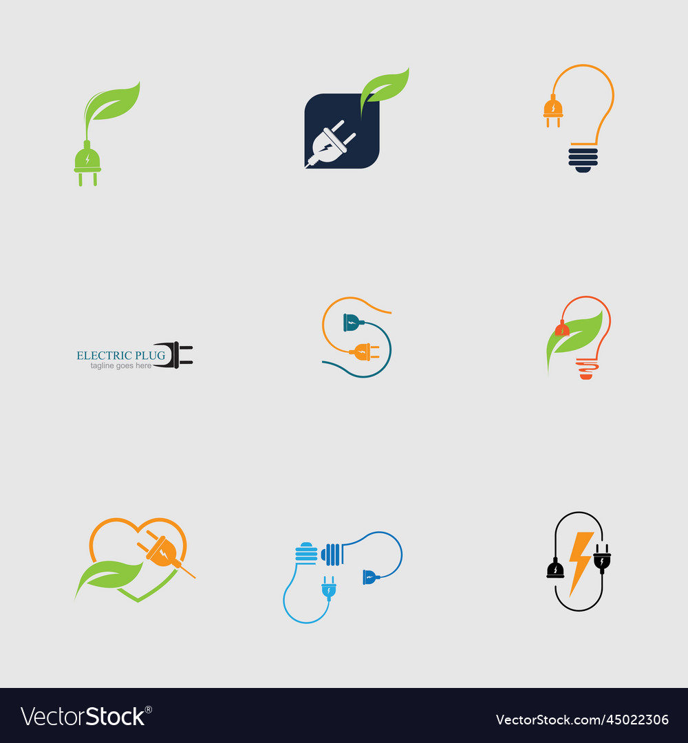 Creative electrical plug logo concept design Vector Image