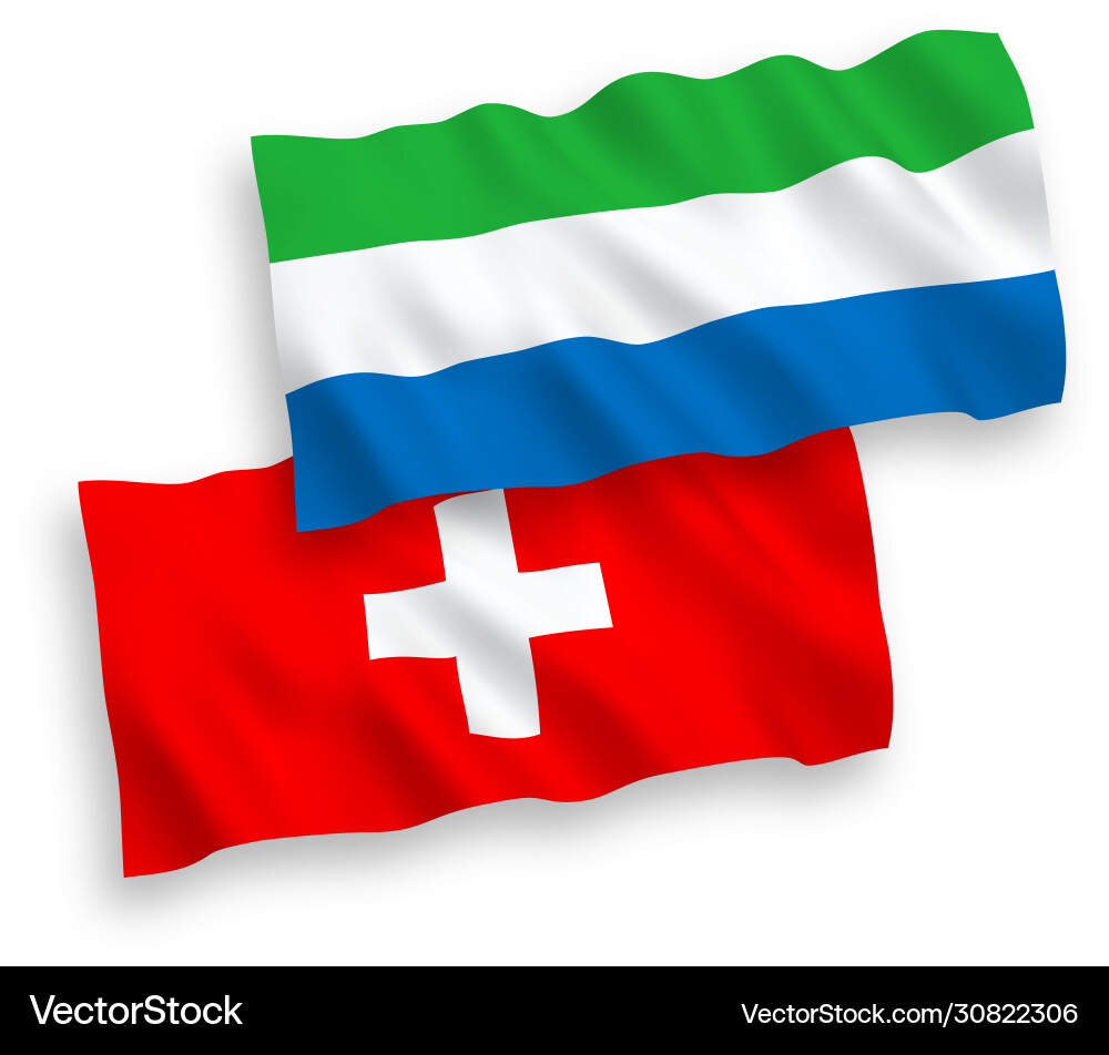 Flags sierra leone and switzerland on a white Vector Image