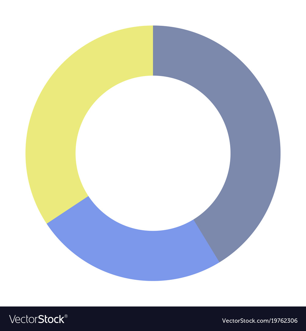 Flat icon on stylish background pie chart Vector Image