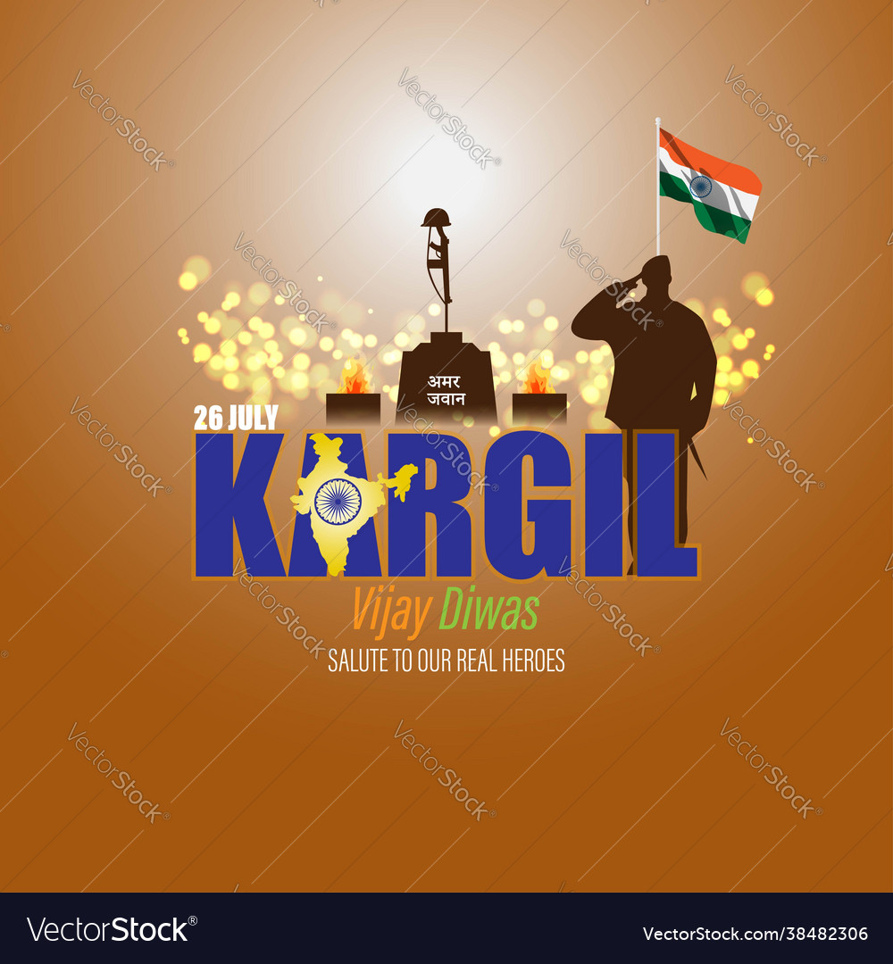 For 26 july vijay kargil diwas means 26 july Vector Image