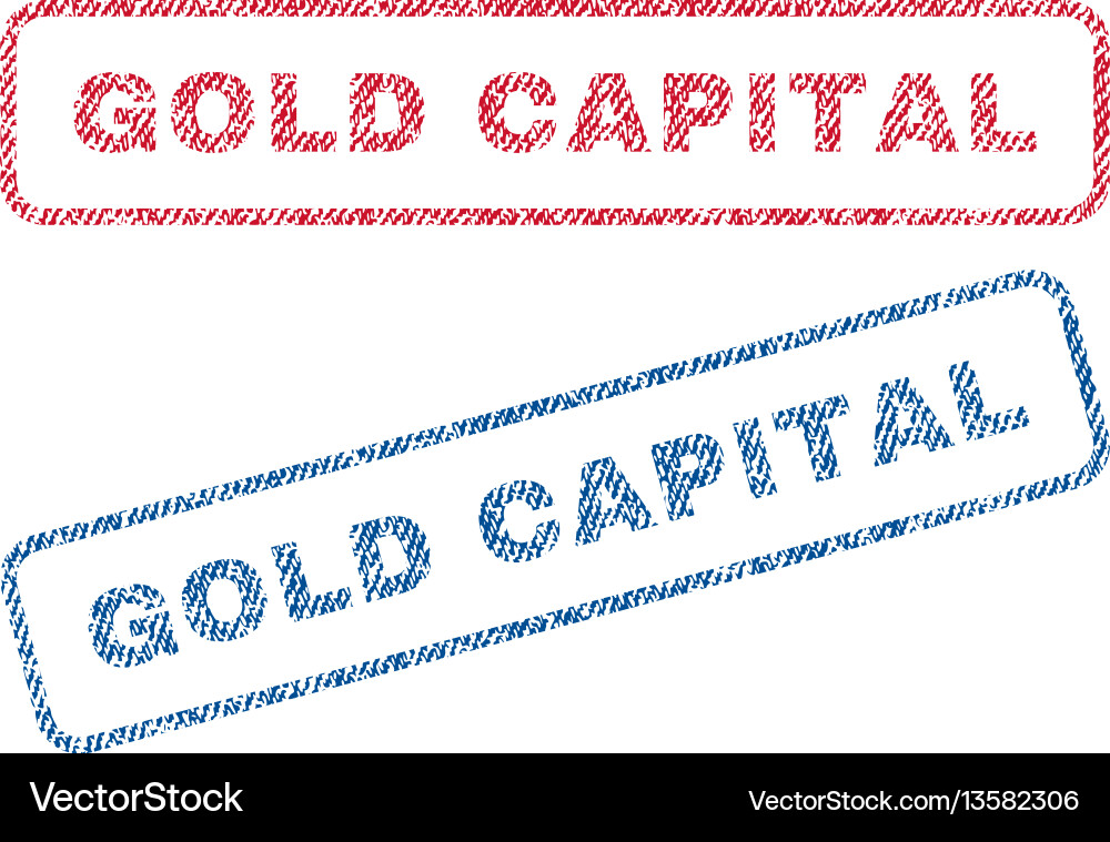 Gold capital textile stamps Royalty Free Vector Image
