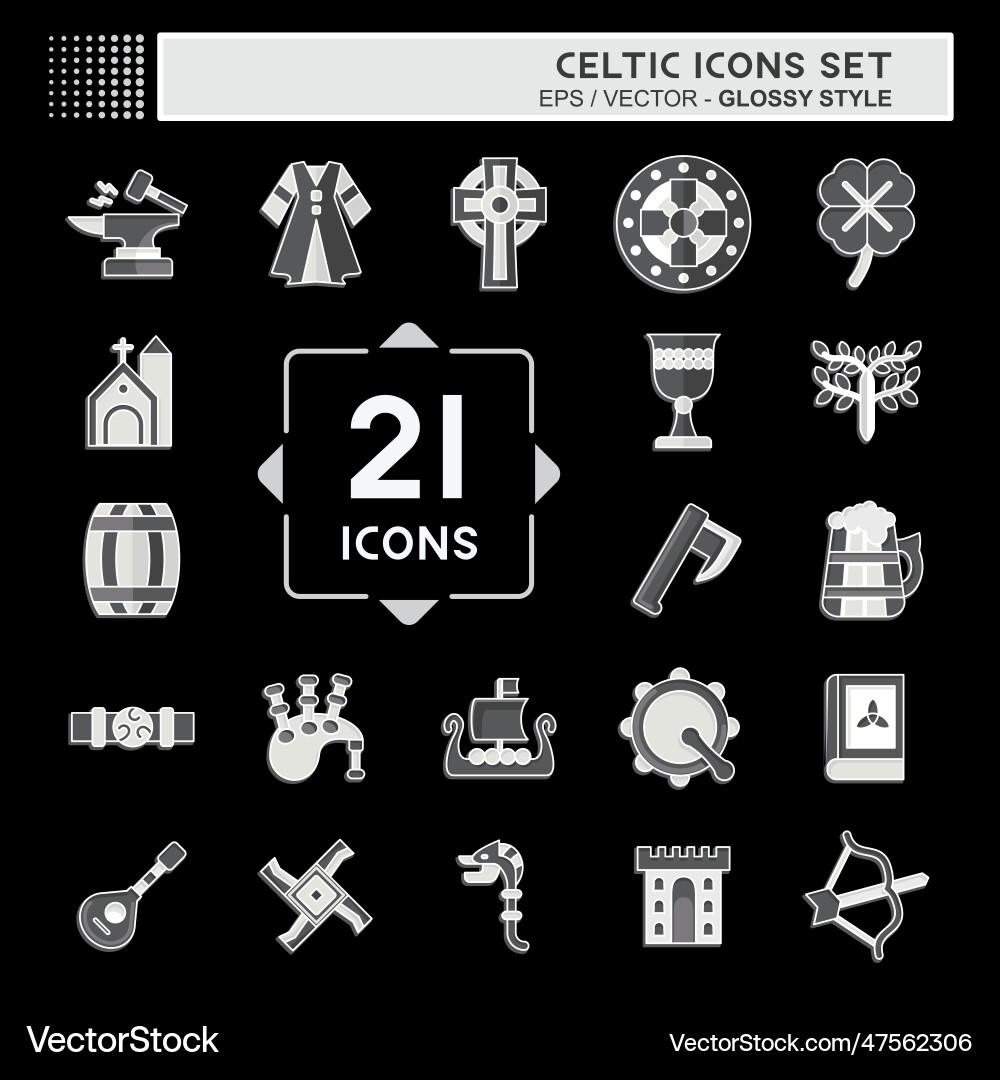 Icon set celtic related to celebration symbol Vector Image