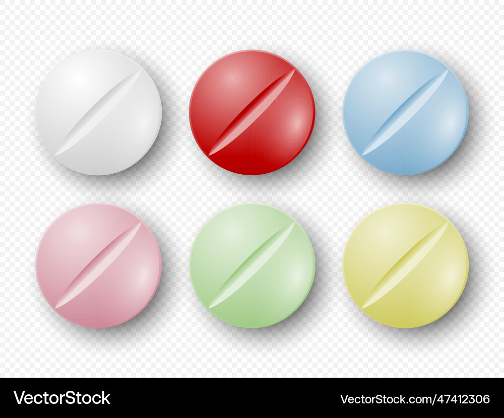 Realistic round pharmaceutical medical Royalty Free Vector