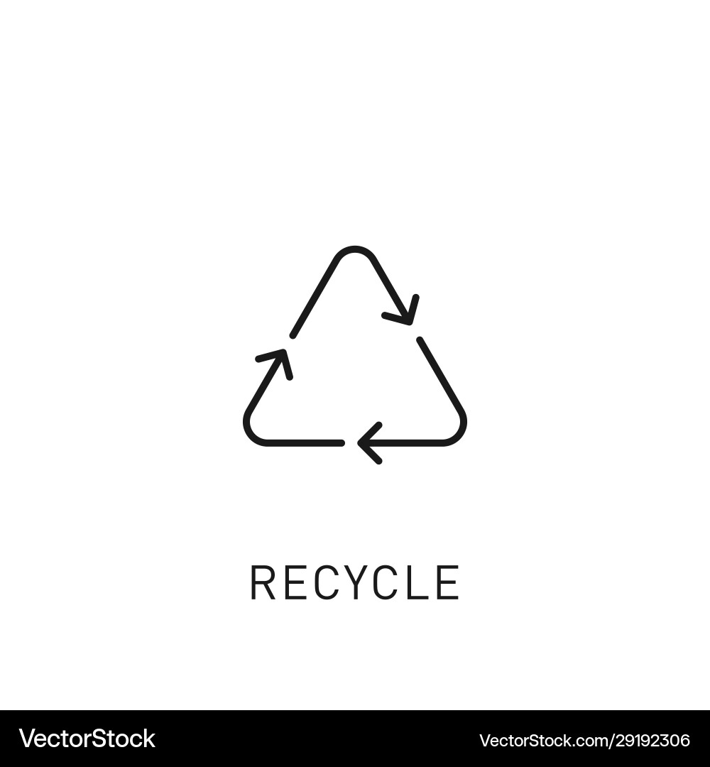 Recycle thin line icon design element Royalty Free Vector