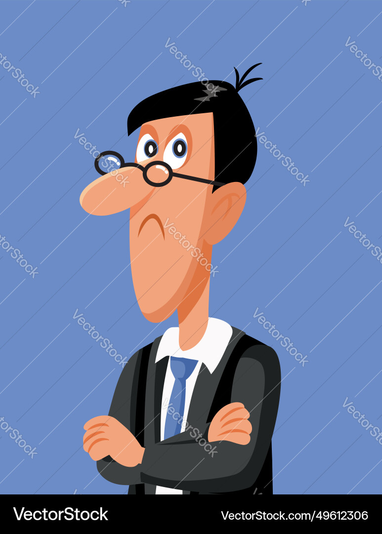 Sad businessman feeling depressed and anxious Vector Image