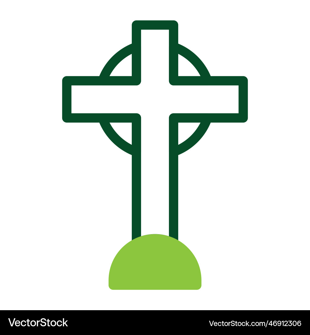Salib icon duotone green colour easter symbol Vector Image