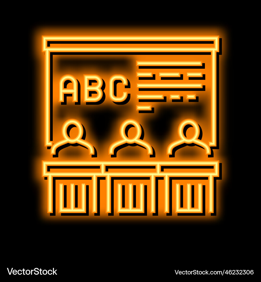 School english neon glow icon Royalty Free Vector Image