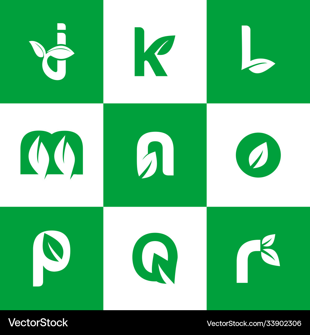Set letter leaf logo icon design Royalty Free Vector Image