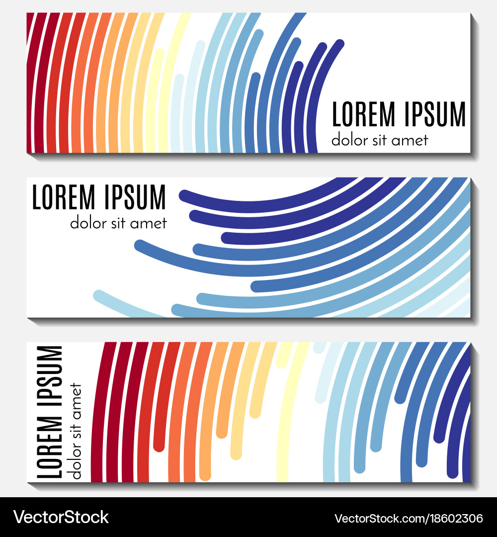 Set of colorful abstract header banners Royalty Free Vector
