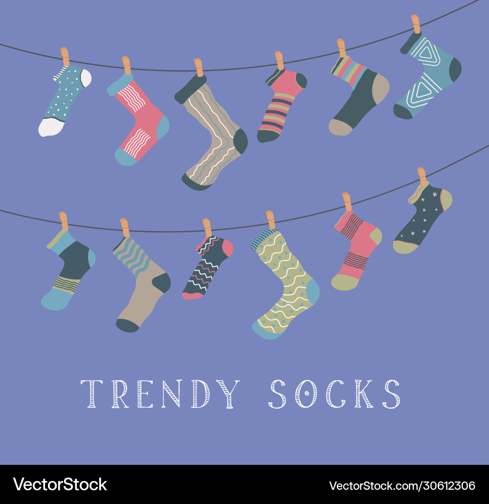 Set trendy socks Royalty Free Vector Image - VectorStock